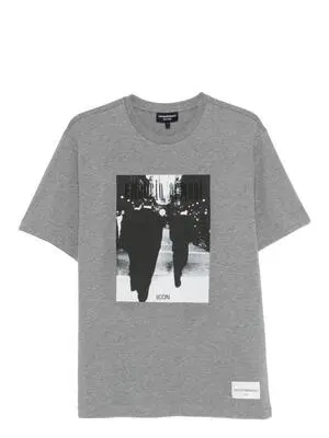 Emporio Armani Graphic-print T-shirt - Gray