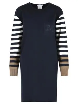 Max Mara Striped Sleeve Dress - Black