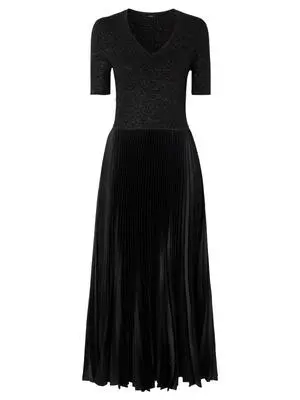 JOSEPH Short Sleeve Pleated Dress - Black