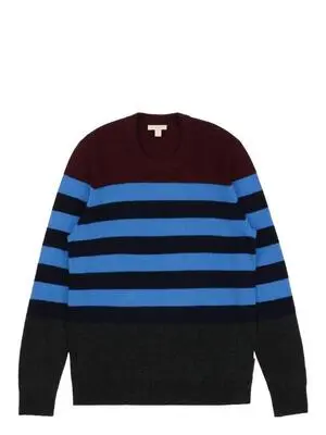 Burberry Striped Crew Neck Sweater - Black