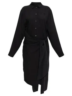 DIESEL® D-iiletta Button Knot Midi Dress - Black