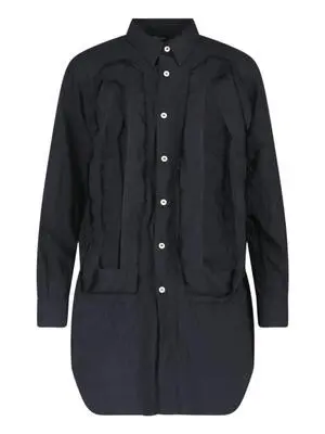 Comme Des Garçons Long Sleeve Shirt With Lapel Collar - Black