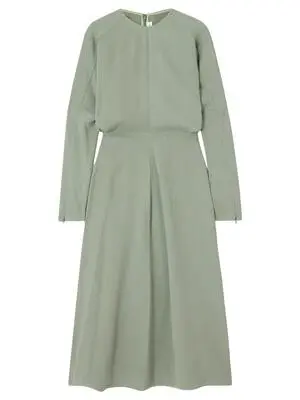 Victoria Beckham Long Sleeve Crew Neck Dress - Gray
