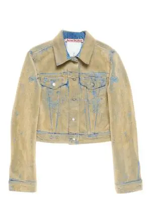 Acne Studios Flocked Denim Jacket - Nude