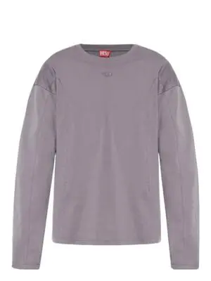 DIESEL® Logo-appliqué Long-sleeve T-shirt - Gray