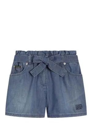 Dolce & Gabbana Logo Detail Denim Shorts - Blue