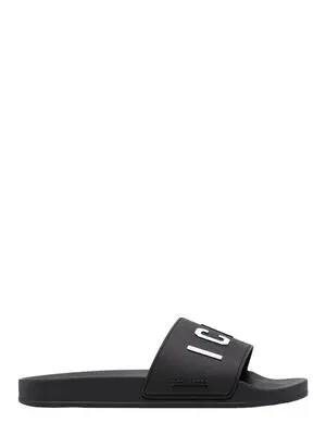 Dsquared2 3d Logo Lettering Slip-on Slides - Black