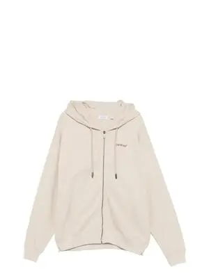OFF-WHITE Off-White Zip-Up Drawstring Hoodie
