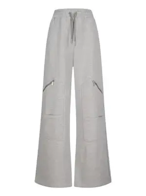 Off-White Cargo Track Pants With Zip Pockets - Gray