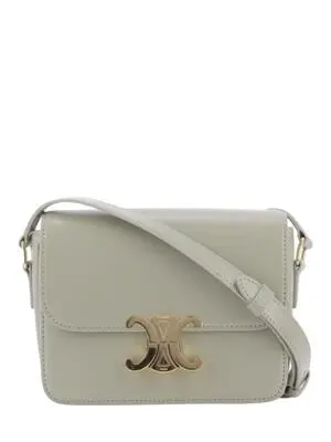 Celine Teen Triomphe Bag In Shiny Calfskin - Gray