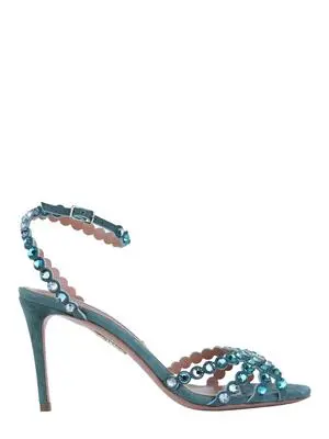 AQUAZZURA Aquazzura Tequila Embellished Ankle Strap Sandals Blue