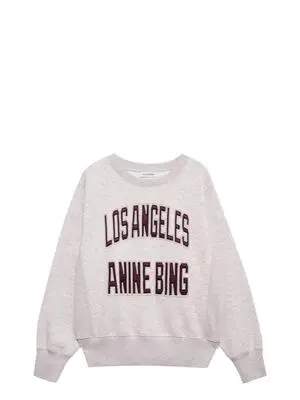 ANINE BING Harry Shrunken Logo Sweatshirt - Grey