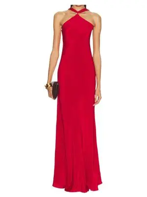 Cult Gaia Phoebe Halterneck Maxi Dress - Red