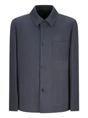 LARDINI Pocket Shirt Jacket - Black