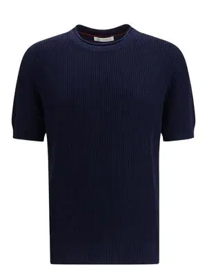 Brunello Cucinelli Ribbed Short-sleeve T-shirt - Black