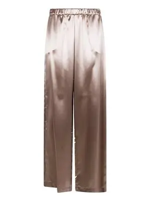 Fabiana Filippi Satin Straight-leg Pants - Brown