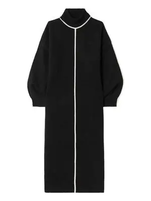 Staud Apres Knitted Turtleneck Dress - Black