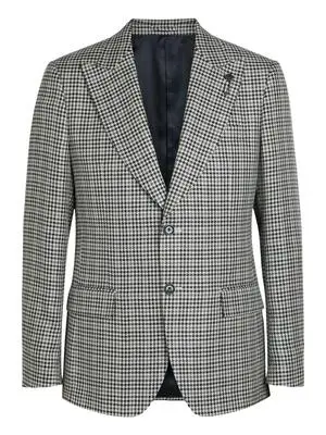 LARDINI Houndstooth Blazer - Gray