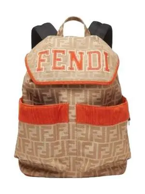 Fendi Ff Logo Backpack - Beige