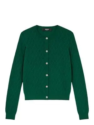 Versace Jacquard Knit Cardigan With Medusa Buttons - Green