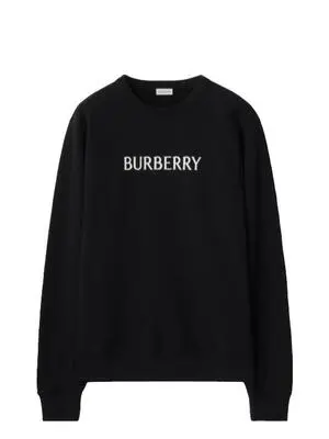 Burberry Logo Printed Crewneck Sweatshirt - Black