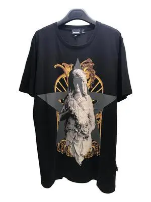 Just Cavalli Logo T-shirt With Round Neck - Black