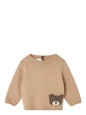 FENDI Fendi Teddy Bear Appliqué Cardigan