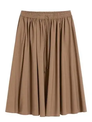 Max Mara Max Mara Pleated Midi Skirt With Drawstring Waistband Hazelnut Brown