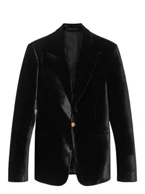 Versace Single-buttoned Velvet Blazer - Black