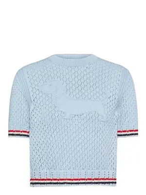 Thom Browne Thom Browne Hector Pointelle Knit Cropped T-Shirt No