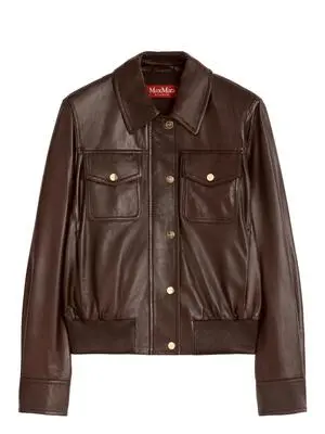 Max Mara Biada Leather Jacket - Brown
