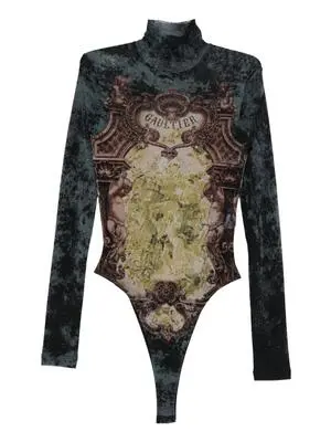 JEAN PAUL GAULTIER Jean Paul Gaultier High-Neck Printed Long-Sleeve Bodysuit