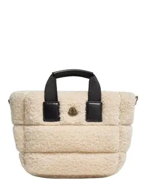 Moncler Micro Caradoc Teddy Tote Bag - Ivory