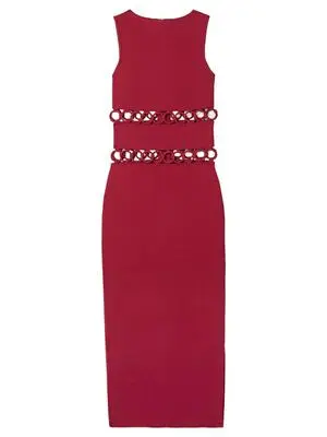 Cult Gaia Round Neck Sleeveless Cut Out Midi Dress - Red