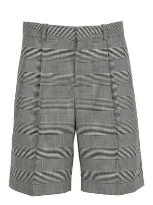 Balmain Darted Prince Of Wales Jacquard Shorts - Black