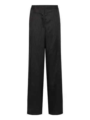 Dries Van Noten Striped Wide-leg Trousers - Black