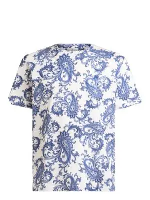 Etro Leaf Paisley Motif Crewneck T-shirt - Blue