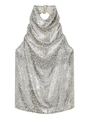 Stella McCartney Metallic Effect Halterneck Top - Silver
