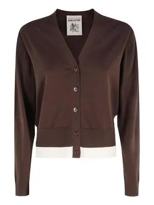 SEMICOUTURE V-neck Button-down Cardigan - Black