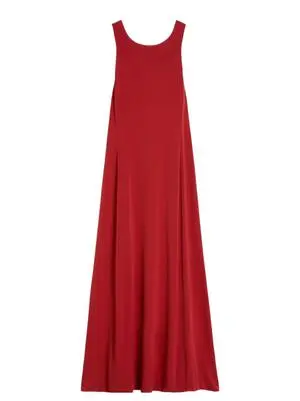 Max Mara Sleeveless Maxi Dress With Flared Hem - Red