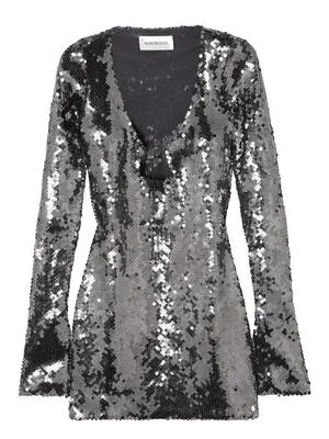 16Arlington Sequin Chiffon Minidress - Gray