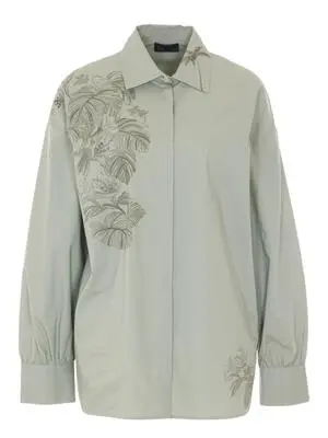 Liu Jo Liu Jo Palm Print Embellished Shirt Gray