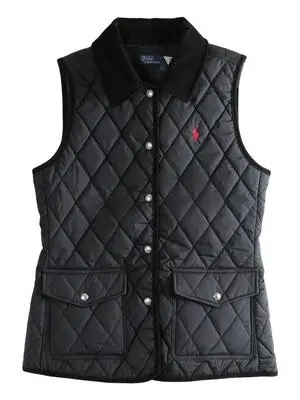 Polo Ralph Lauren Quilted Corduroy Collared Gilet - Black