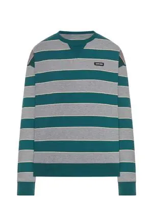 Miu Miu Oversized Striped Long Sleeve Sweatshirt - Blue