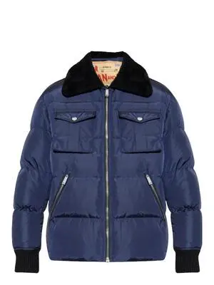 Dsquared2 Zip-up Down Jacket With Trimmed Pockets - Navy Blue