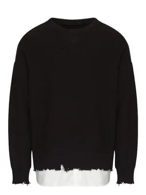 MAISON MARGIELA Distressed Hem Jumper - Black