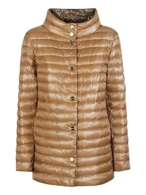 Herno Buttoned Quilted Coat - Brown