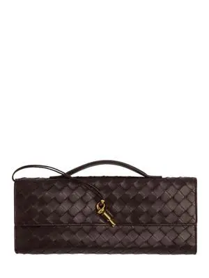BOTTEGA VENETA Bottega Veneta Andiamo Woven Clutch Bag With Metal Knots