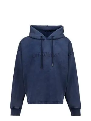 Off-White Long-sleeved Hooded Sweatshirt - Mareado Night Sky Blue
