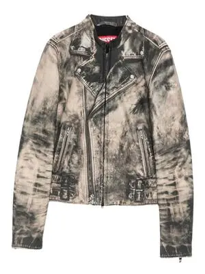 DIESEL® Zip-fastening Leather Jacket - Nude